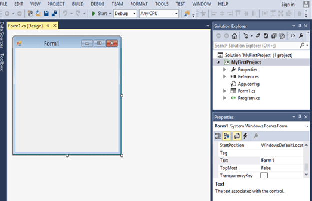 Introduction to the Graphical User Interface (GUI) of C# project